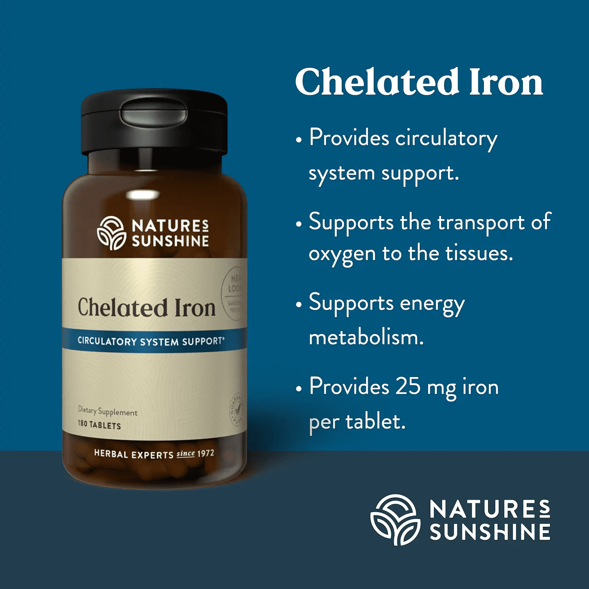 Iron, Chelated (180 tabs) (ko)